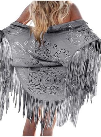 Generic Poncho Femme Hiver Chaud Chale Femme Hiver Chaud Cape Femme Pour la ville Cape Courte &Agrave; Pompons &Eacute;l&eacute;gante Et Tendance Automne-Hiver