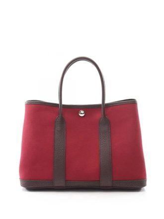 Herm&egrave;s 2021 Toile and Negonda Garden Party Tote Bag 30cm - Rot