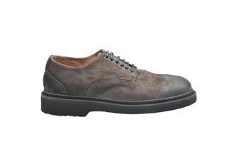 Pantanetti Distressed Brown Suede Lace-Up Shoes With Sole - Gr. 40 (EU) - in Grau
