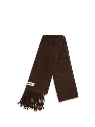 Jacquemus Fringed Mohair-Alpaca Scarf - Brown