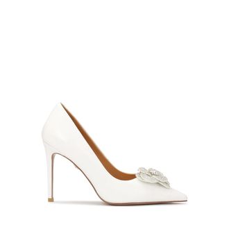 Kazar Wei&szlig;e Lederschuhe mit glitzernder Blume - - Shoes - Damen - Wei&szlig; - 41 EU