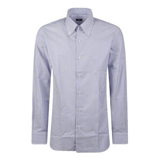 Barba Chemise &agrave; manches longues boutonn&eacute;e - Homme - Chemises - Bleu - Taille: L