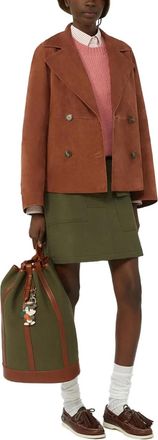 Weekend by Max Mara Double-Breasted Suede Jacket - Bronze