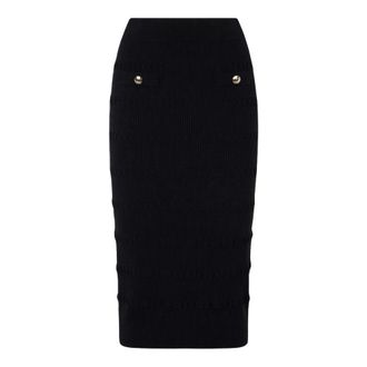 Liu Jo Femme, Jupes, Noir, Taille: 40 FR Knit Midi Skirt