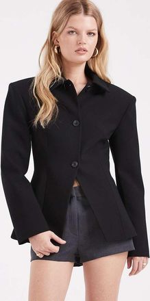 Asos Blazer avec col et &eacute;paules marqu&eacute;es - Noir