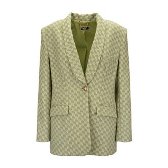 Elisabetta Franchi Goldknopf-Blazer mit Logo-Motiv - - Jackets - Damen - Gr&uuml;n - XS