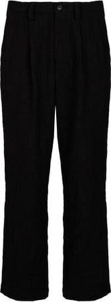 Issey Miyake Pantalon textur&eacute; froiss&eacute; en coton m&eacute;lang&eacute;