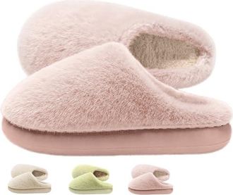 Generic Pantoufles &Agrave; Plateforme Pelucheuses pour Femmes, Pantoufles Dint&eacute;rieur Confortables en Peluche, Antid&eacute;rapantes, Chaudes, Chaussures D&eacute;contract&eacute;es &Agrave; En