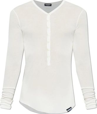 Dsquared2 Homme, Tops, Blanc, Taille: XL Long Sleeve Top