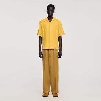 Sandro Chemise en lin &agrave; col requin