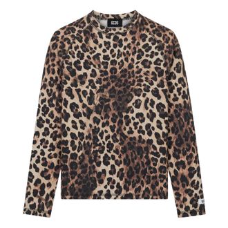 GCDS Gcds, Femme, Tops, Brun, Taille: 40 FR T-shirt Manches Longues Gaufr&eacute;