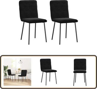 vidaXL Esszimmerstühle 2 Stk. Schwarz Samt - Vidaxl