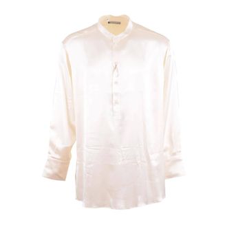Dolce & Gabbana Homme, Chemises, Beige, Taille: M Chemise en soie &agrave; manches longues