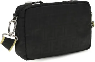 Fendi FF Monogram Fabric Camera Bag - Black