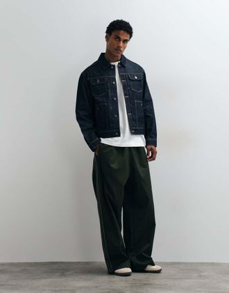 Asos veste en jean trucker bleu indigo brut