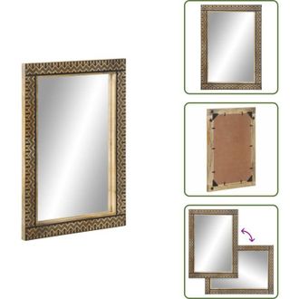 vidaXL The Living Store - vidaXL Badspiegel 50x70 cm Massivholz Mango und Glas