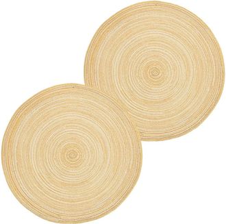 Matches 21 matches21 Platzset Tischw&auml;sche rund Tischset Wohndeko Platzdeckchen Tischdeko Kunststoff 2er Set &Oslash; 38 cm Creme