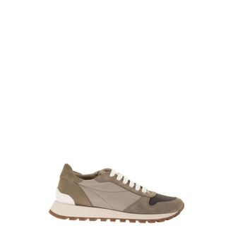 Brunello Cucinelli Wildleder und Nylon Low-Top Sneaker - - Shoes - Damen - Mehrfarbig - 39 EU
