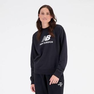 New Balance Damen Kapuzensweat Essentials Stacked Logo French Terry Crewneck