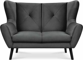 Konsimo Miro Elegantes zweisitziges Sofa für das Wohnzimmer, dunkelgrau - Konsimo