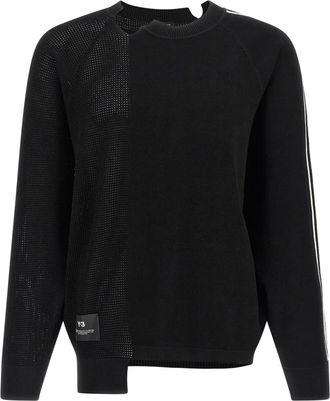 Yohji Yamamoto Homme, Sweatshirts et sweats &agrave; capuche, Noir, Taille: M Pull Tricot Logo