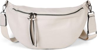 styleBREAKER Damen Halbmond Schultertasche gro&szlig; | Crossbody Umh&auml;ngetasche Handtasche mit 2 Wege Rei&szlig;verschluss & verstellbarem Schultergurt 37 x 17 cm, Farbe:Creme