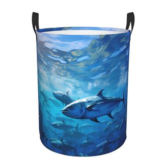 Generic Thunfisch Korb W&auml;sche Rund W&auml;schek&ouml;rbe Wasserdichter W&auml;schetonne F&uuml;r Kuscheltier W&auml;schekammer Lagerung