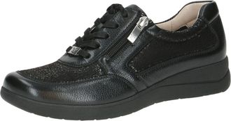 Caprice Comfort Damen Sneaker flach mit Reißverschluss Low Top, Schwarz (Black Comb), 37 EU