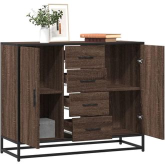 vidaXL Sideboard Braun Eichen-Optik 92x35x76 cm Holzwerkstoff - Vidaxl