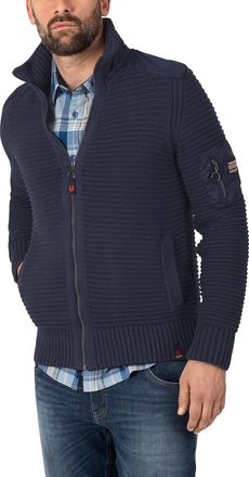 Timezone Herren Sporty Knit Jacket Strickjacke, total Eclipse Melange, 3XL