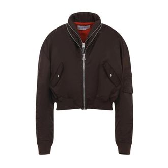 Givenchy Bomberjacke mit Rei&szlig;verschluss und Schalkragen aus Nylon - - Jackets - Damen - Braun - M