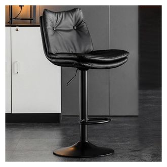 Generic Verstellbarer Drehhocker mit R&uuml;ckenlehne, Tresenstuhl aus PU-Leder, Fu&szlig;st&uuml;tze f&uuml;r K&uuml;cheninsel, Essbereich, Pub, Caf&eacute;, Fr&uuml;hst&uuml;cksecke