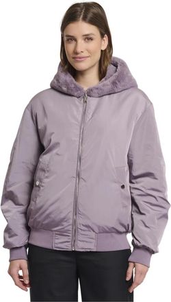 Rino&Pelle Femme, Vestes, Violet, Taille: 40 FR Blouson aviateur r&eacute;versible avec capuche en fausse fourrure