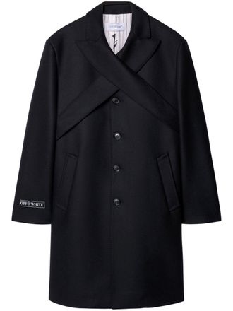Off-white manteau crois&eacute; &agrave; simple boutonnage - Noir