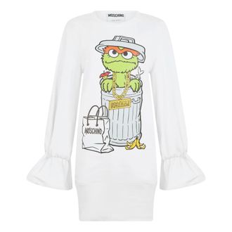 Moschino Robe Courte Imprim&eacute;e - Femme - Robes - Blanc - Taille: 38 FR