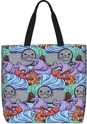 Generic Sac De Courses Glace Sealife Morse Sac &Agrave; Dos Pliable Personnaliser Sacs En Toile Pour Femmes, Pour &Eacute;cole, Femmes, Shopping, Filles