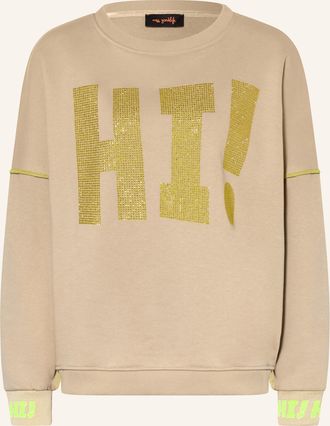 Miss Goodlife Miss Goodlife Oversized-Sweatshirt Mit Schmucksteinen beige