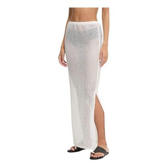Karl Lagerfeld Jupe Maxi Plage K/Signature - Femme - Maillots de bain - Blanc - Taille: 44 FR