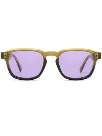 Retro Superfuture Sonnenbrille mit geometrischem Gestell - Grün