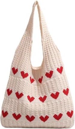 Generic Sacs à main au crochet pour femme - Sac fourre-tout en tricot - Grande capacité - Sac à main décontracté - Sac à main à bandoulière - Sacs à bandouliè