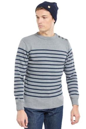 Armor Lux Homme Paimpol Pull-Over, Slate/Marine Deep Chin&eacute;, XL EU