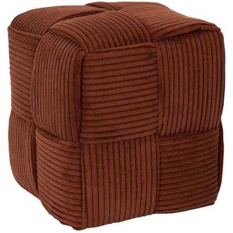The Home Deco Factory Pouf Cotele Tresse Scott Terracotta