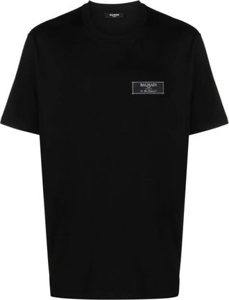Balmain Homme, Tops, Noir, Taille: M Mini Logo T-shirt