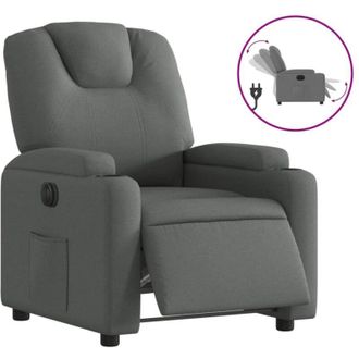 vidaXL Vidaxl - Fauteuil inclinable &eacute;lectrique Gris fonc&eacute; Tissu