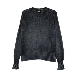 Avant Toi Pullover mit Rundhalsausschnitt und offener Strickung - - Knitwear - Damen - Blau - L