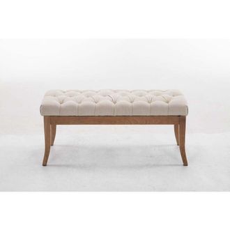 Clp Banc en bois clair antique avec session matelass&eacute;e 100 cm diff&eacute;rentes couleurs colore : Cr&egrave;me