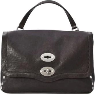 Zanellato Femme, Sacs, Brun, Taille: ONE Size Sac à main marron Carbone avec fermoir à tourner