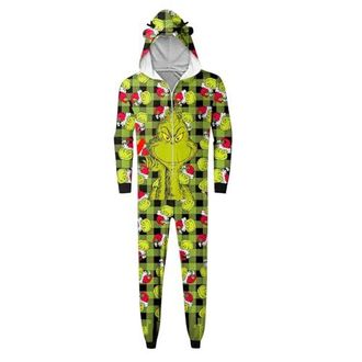 Generic Le Grinch Pyjama Noel Famille De Grinch Costume Adulte Coton Homme Enfant Bebe Femme Vetement Hiver Couple Ensembles The Assorti Ensemble Chaud Et Dou
