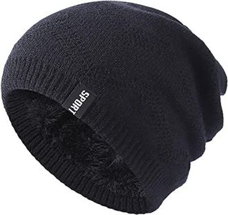 Generic Chapeaux dhiver en coton tricot&eacute; de couleur unie pour homme, chapeau de course &agrave; pied, sport, chapeau tricot&eacute; chaud chapeaux d&eacute;coratifs pour femmes, a