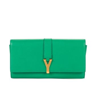 Saint Laurent Crossbody Bags - Ligne-Y Wallet Small - Gr. unisize - in Gr&uuml;n - f&uuml;r Damen